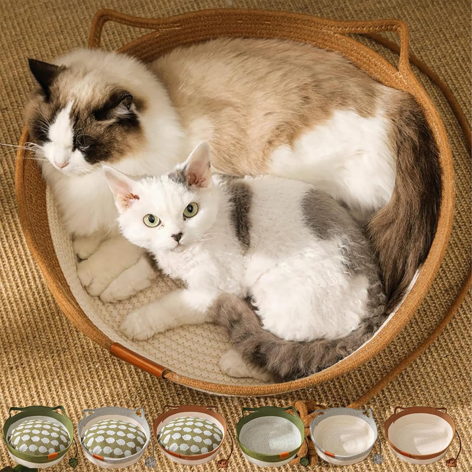 Cutypet Cat Basket,Pets Hand Woven Sleeping Bed Basket,Virela Wicker ...