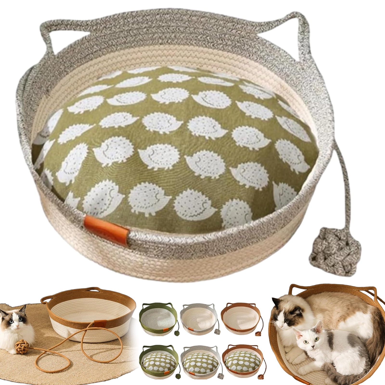 Cutypet Cat Basket,Pets Hand Woven Sleeping Bed Basket,Virela Wicker ...