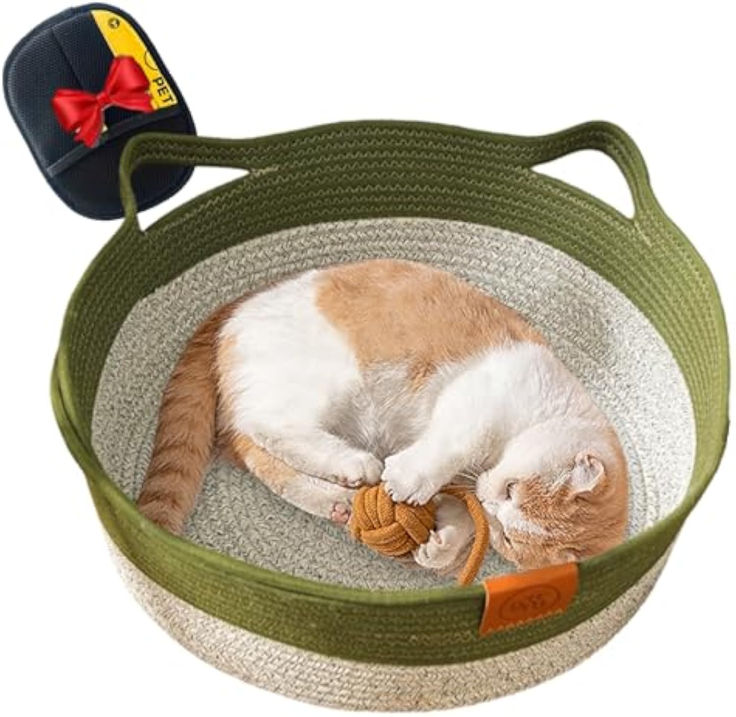 Cutypet Cat Basket, Virela Wicker Woven Cat Bed, Cotton Rope Weaving ...