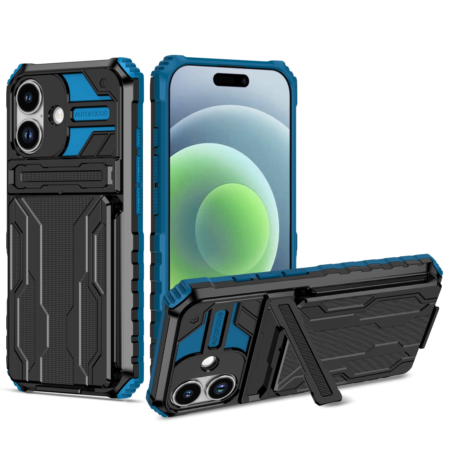 Cutyskin iPhone 16 Armor Case with Hidden Card Holder Detachable Wallet ...