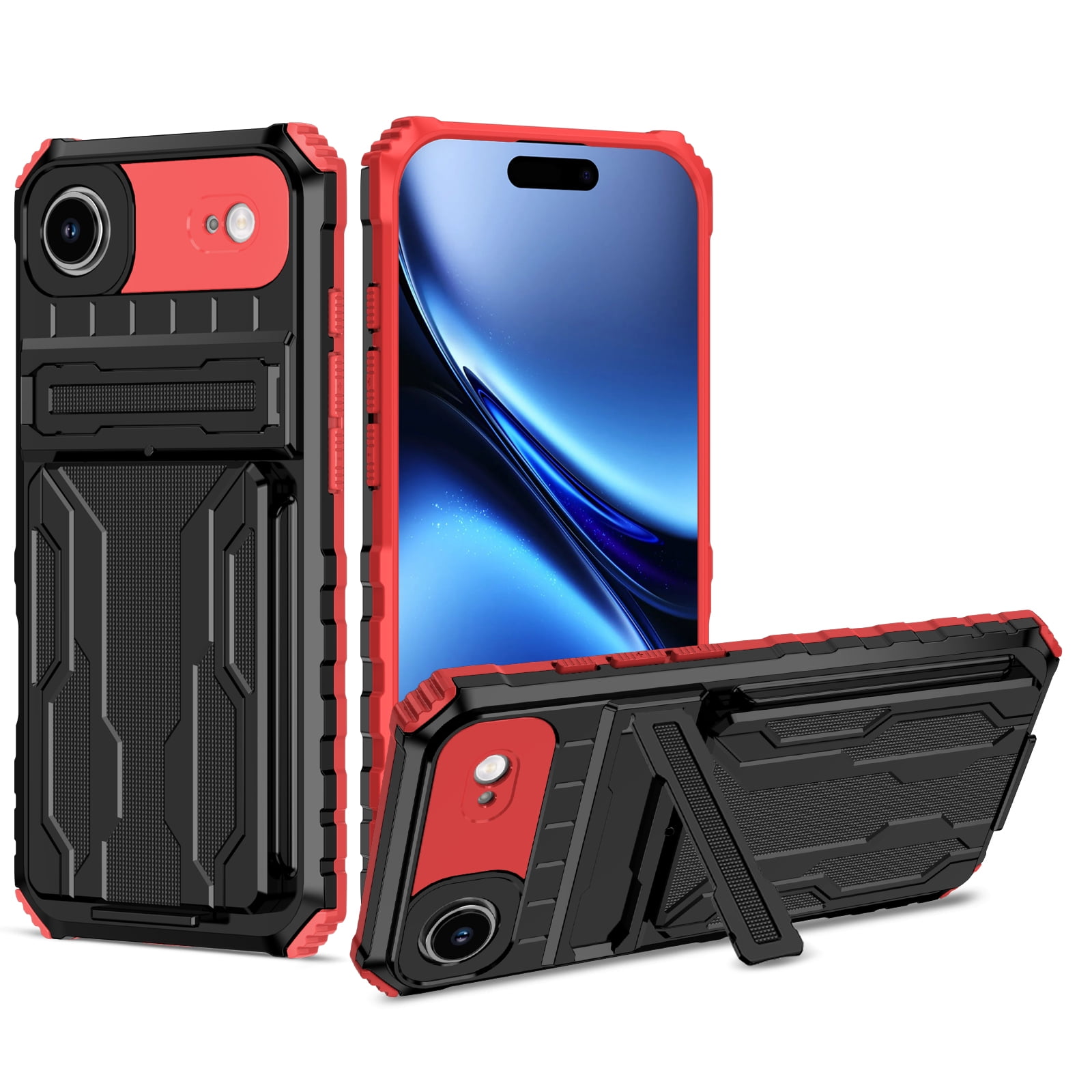 Cutyskin iPhone Air Armor Case with Hidden Card Holder Detachable ...