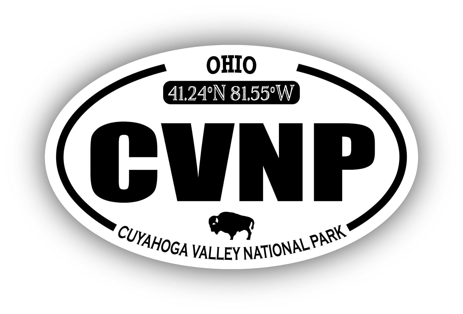 Cuyahoga Valley National Park Ohio CVNP Oval Bumper Sticker 3M Vinyl ...