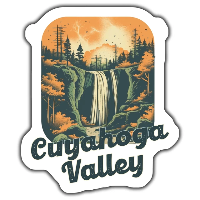 Cuyahoga Valley National Park Sticker, Waterfall Forest Design, Outdoor ...