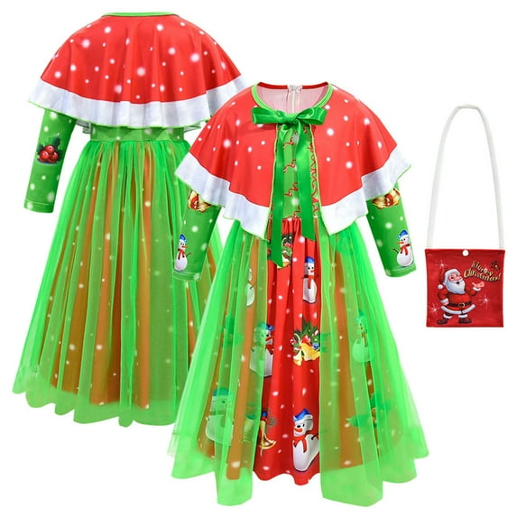 Cuzibr Girls Winter Dress Long Sleeve High Waist Round Neck Lovely ...