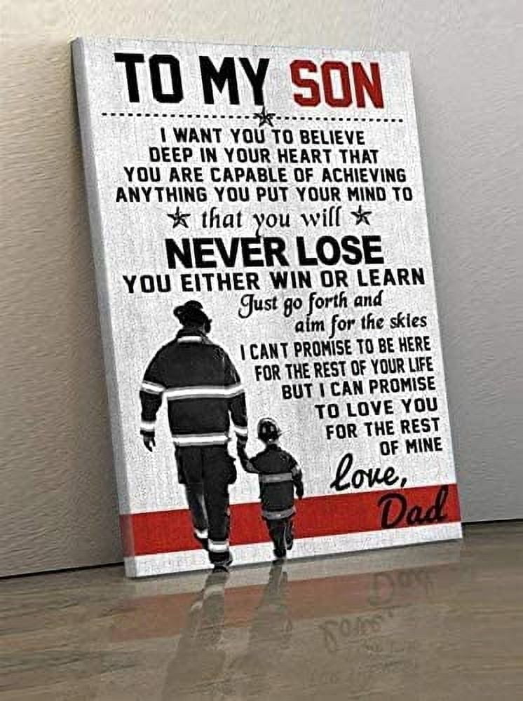 Cv329 Firefighter Poster - To My Son Never Lose-Posters For Room ...