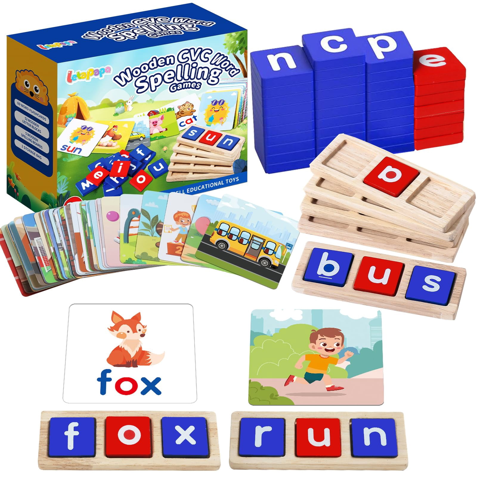 Cvc Word Educational Toy Spelling Games, Preschool Toddler Learning ...