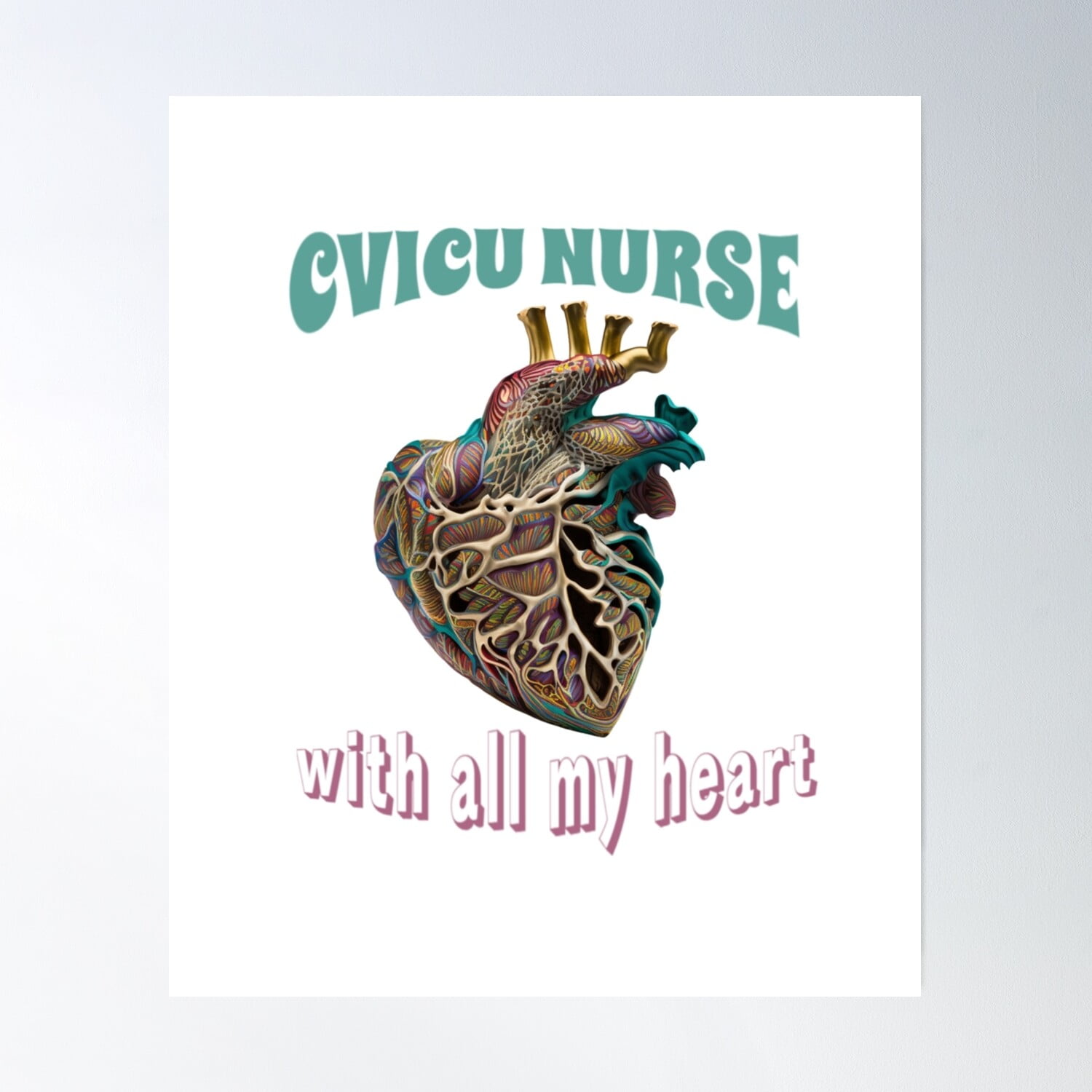 Cvicu Nurse Poster Wall Art, Modern Wall Decor, 12x18 UNFRAMED ...