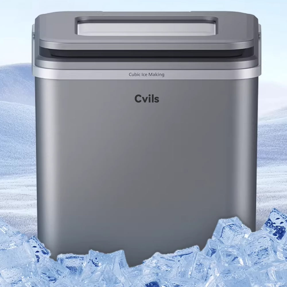Cvils Ice machines, Portable Ice Maker with Basket and Scoop, for Home ...