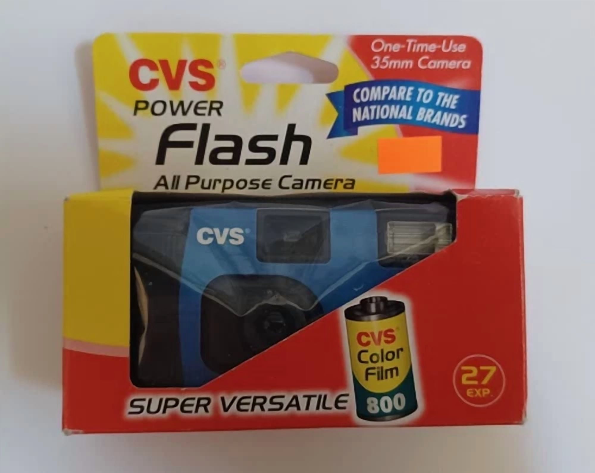 Cvs Power Flash Blue All Purpose One Time Use Camera 35Mm Process ...