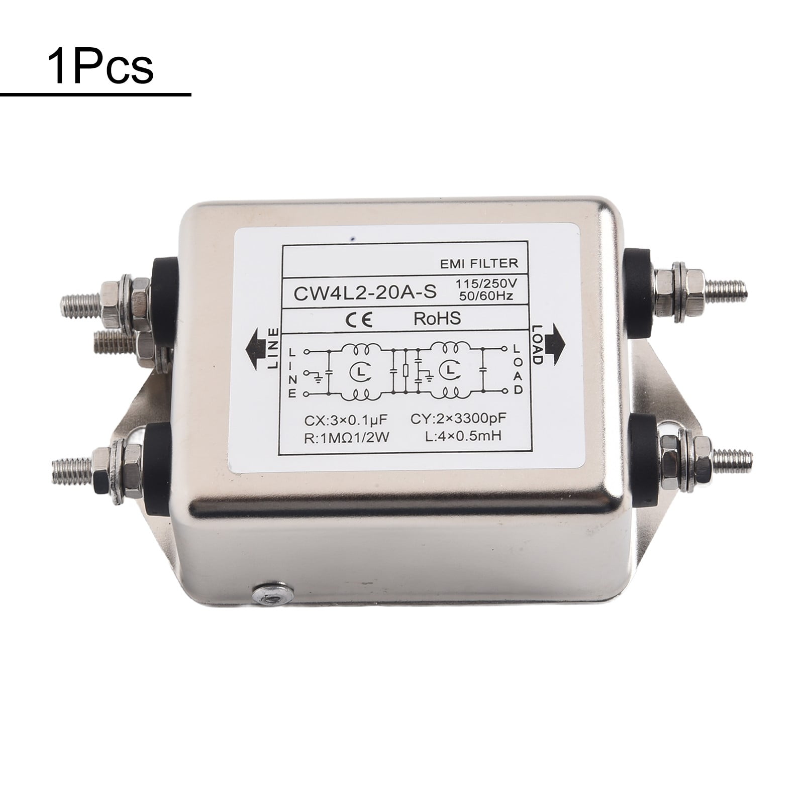 Cw4L2-6A-S Cw4L2-10A-S Cw4L2-20A Series 220V Ac Power Filter Rail Type Double-Stage Bolttype ...