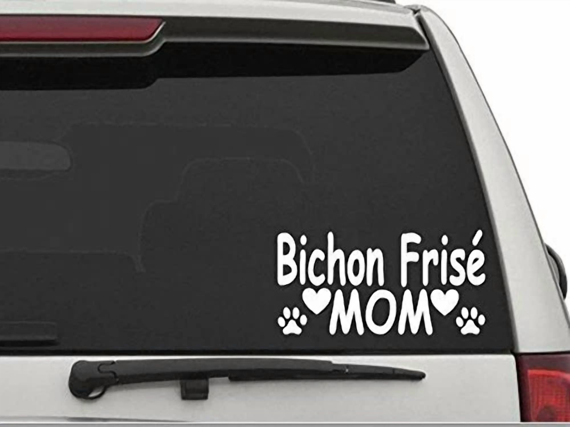 Cw609 "Bichon Frise Mom" Vinyl Die Cut Car Truck Window Decal Sticker ...