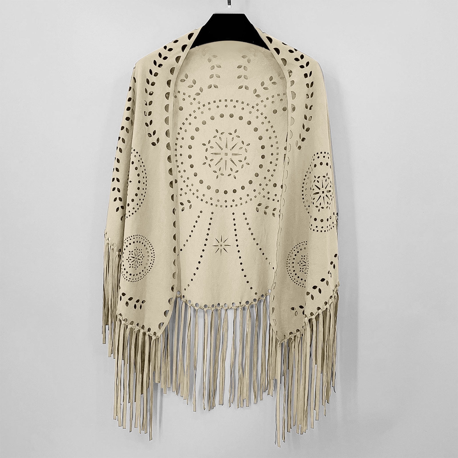 Cxenplz Shawls for Women Fringed Western Wrap Scarf Hollow Stole Cape ...