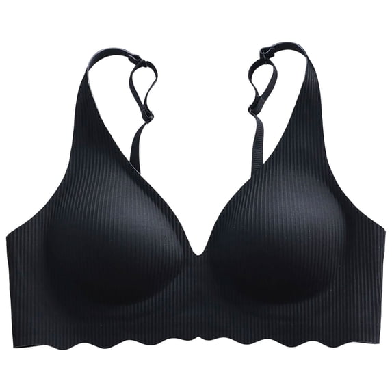 Cxenplz Womens Ribbed Seamless Bra Wireless Soft Bralette Spaghetti ...