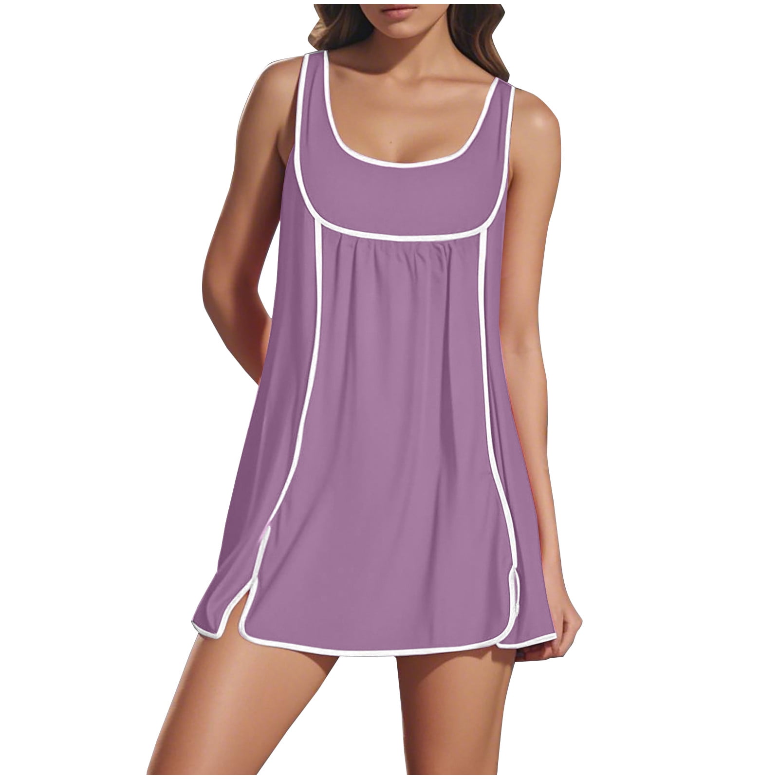 Cxenplz Womens Tennis Dress Summer Athletic Sleeveless Super Soft Mimic ...
