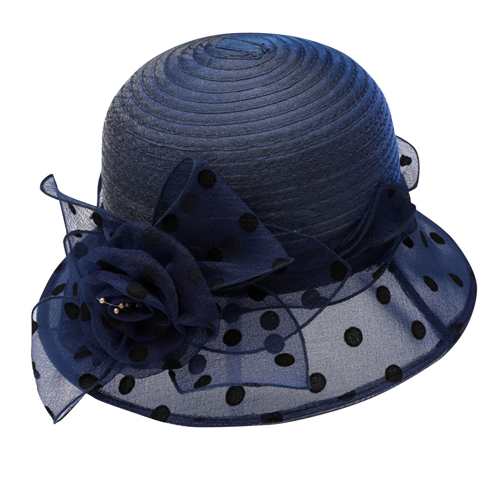 Cxenplz Womens Trendy Sun Hat Polka Dots Printing Ventilation Crisp Hat ...