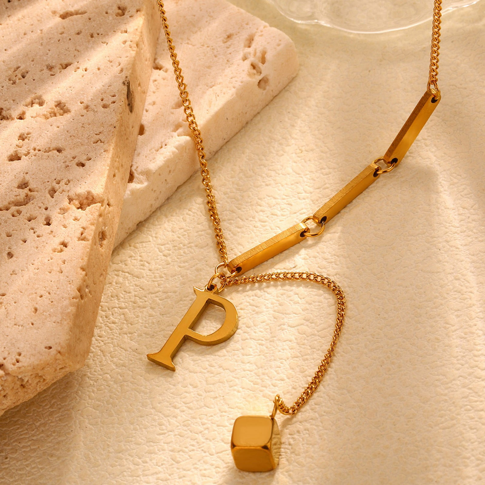 CxhicLuv 26 Letter Small Tassel Necklace, Titanium Steel with ...