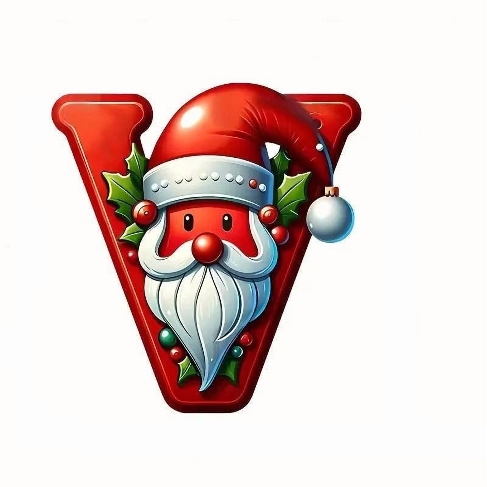 CxhicLuv 26-Pack Santa Hat and Beard Alphabet Christmas Tree Ornaments ...