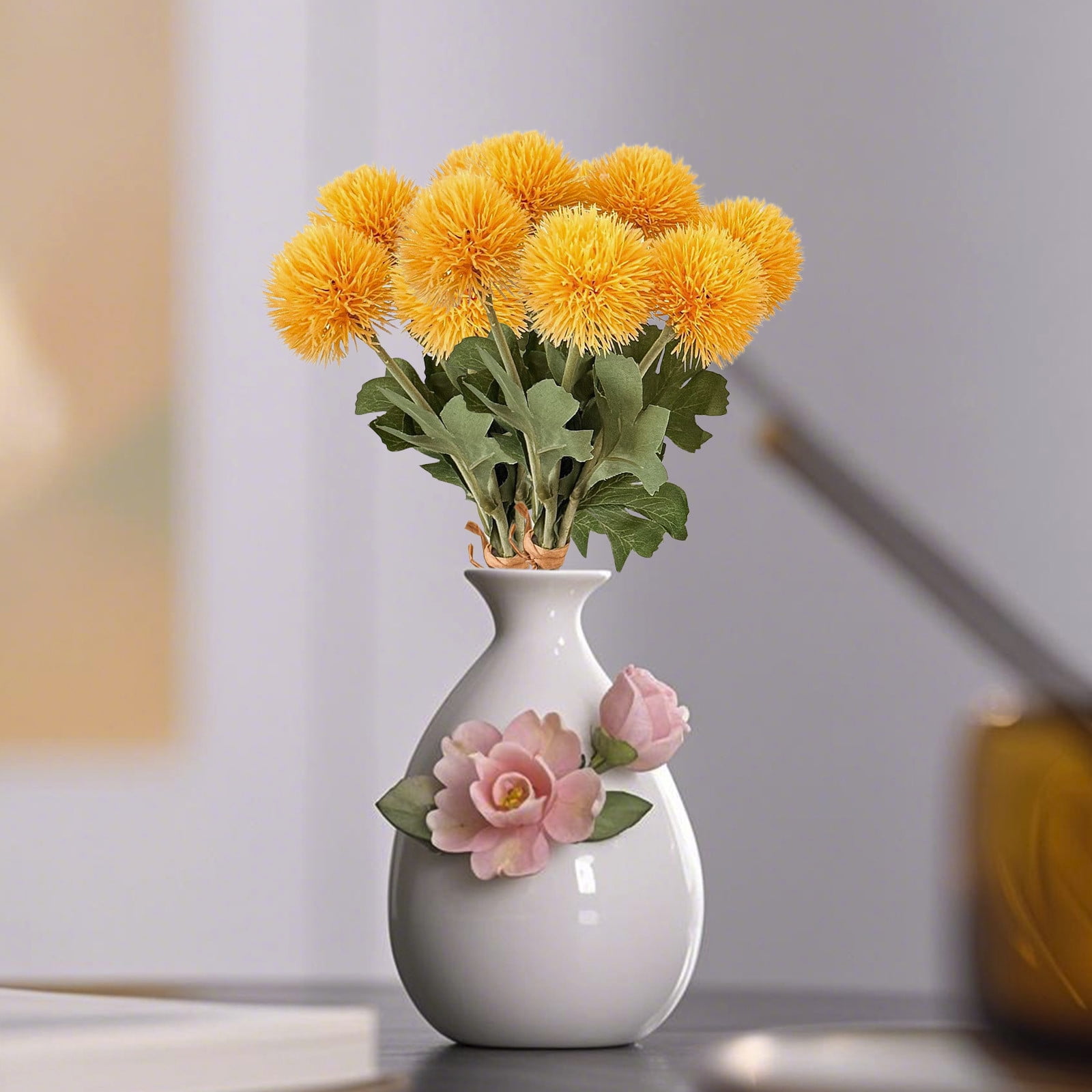 CxhicLuv Artificial Dandelions Flowers for Home & Wedding Decor, Fake Plants for Living Room ...