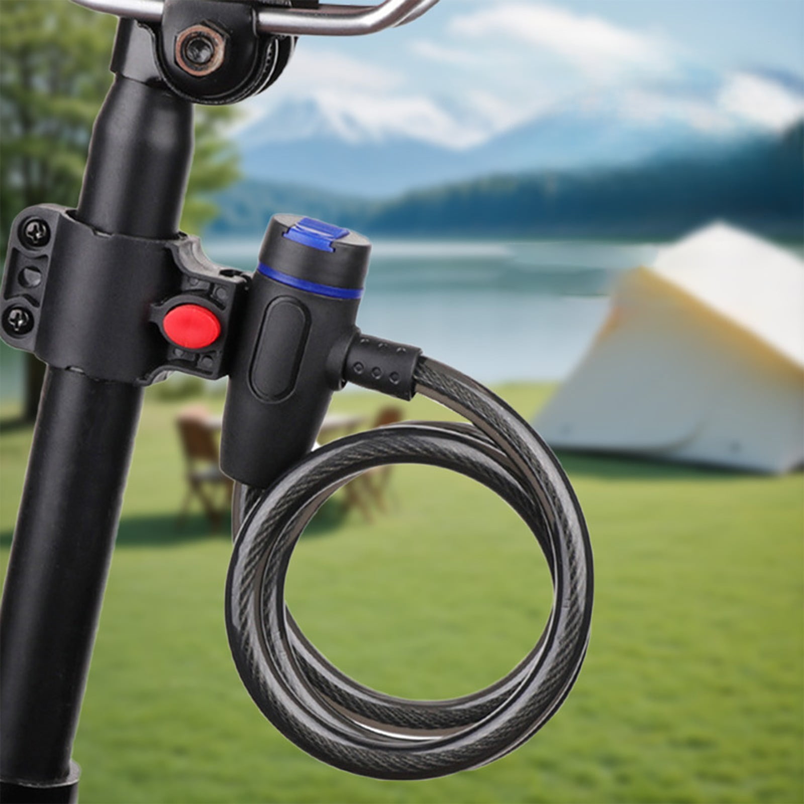 CxhicLuv Bicycle Steel Cable Lock, 35.4 Inch, PVC Coating, Anti-Theft ...