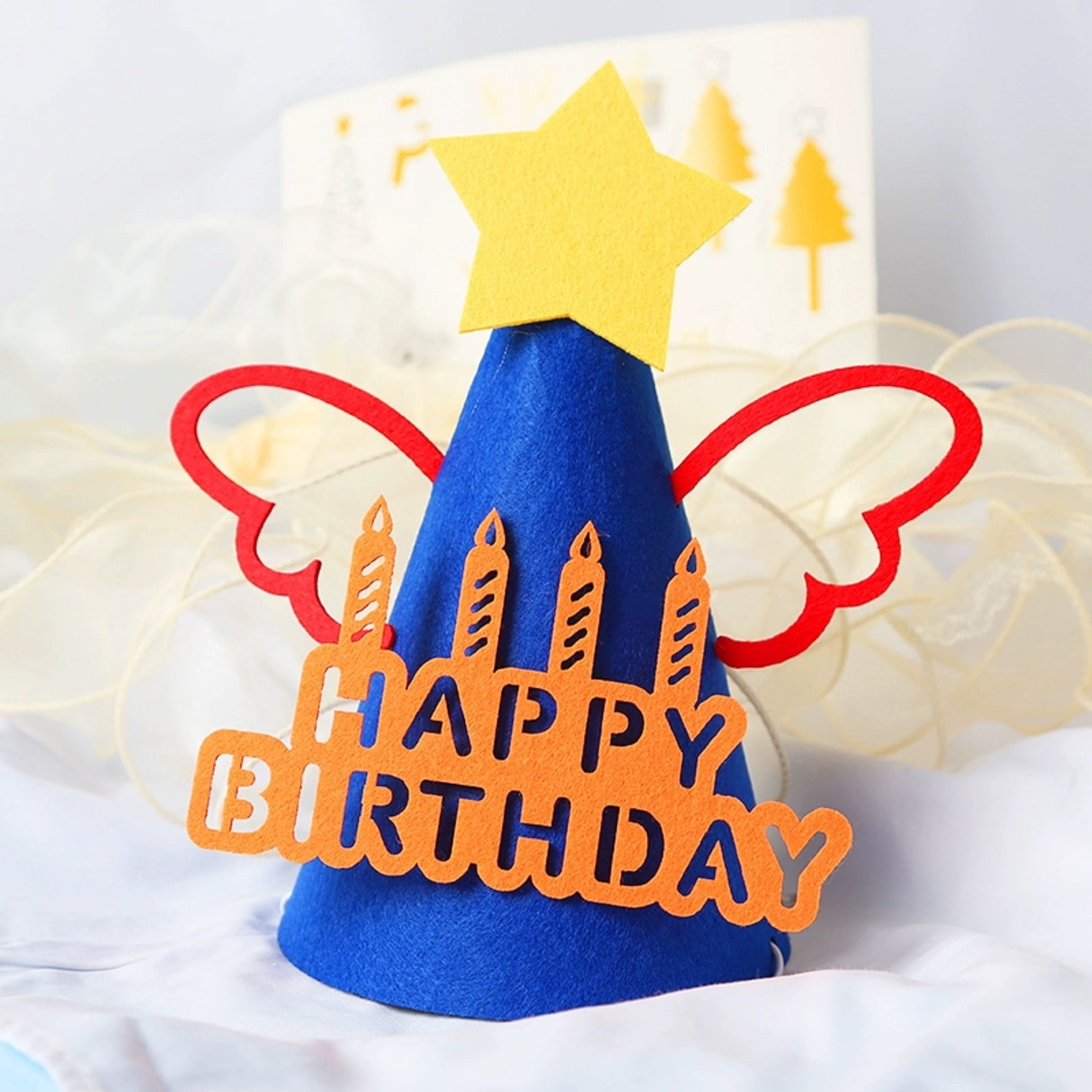 CxhicLuv Birthday Hat, Fabric Cap, Blanket Candles & Clouds Kids Party ...
