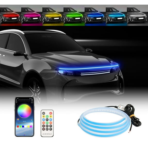 CxhicLuv Car Hood LED Strip, Auto Exterior Light Strip, 59/71 Inch ...