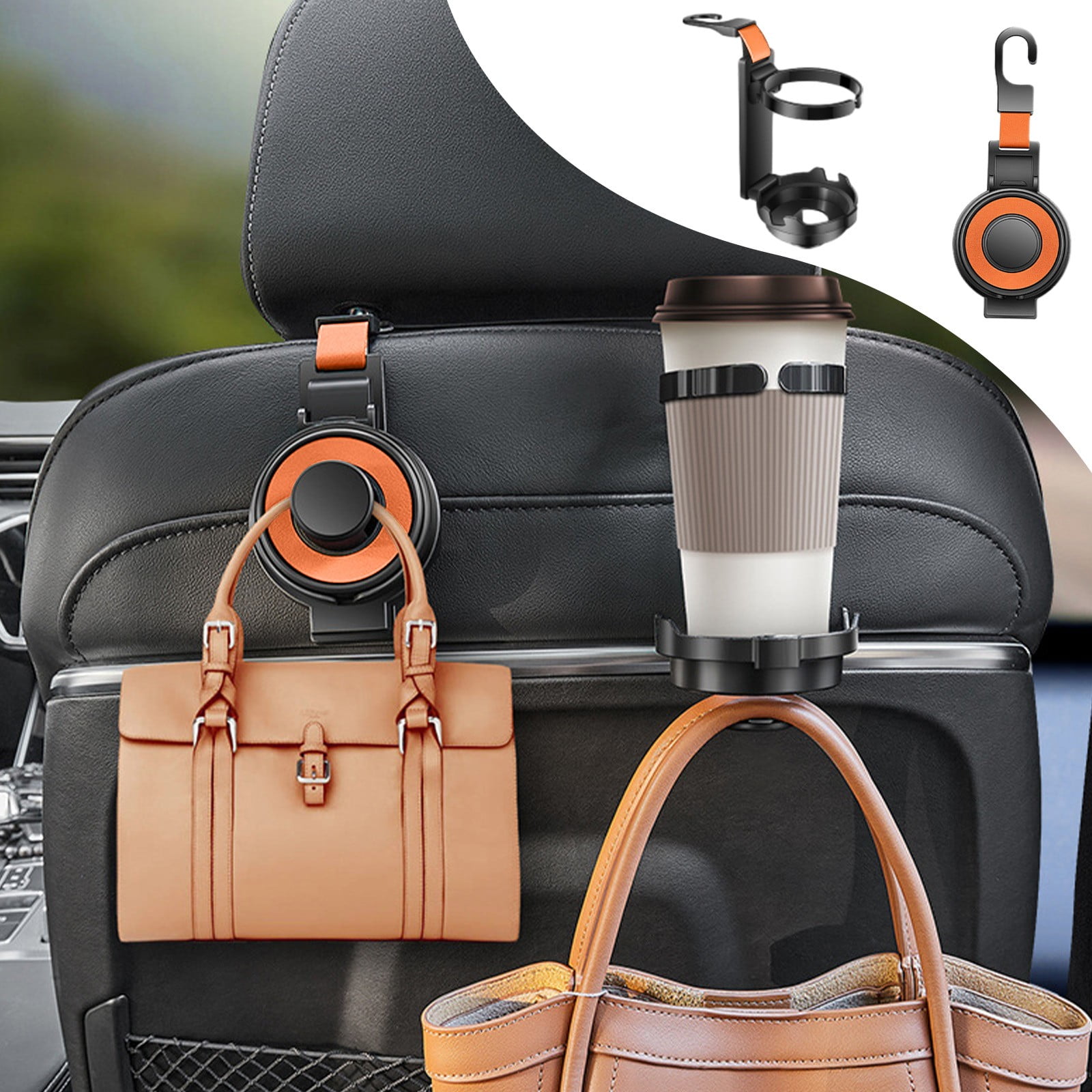 CxhicLuv Car Multifunctional Hook, Auto Headrest Hanger, 19cm 45g Load ...