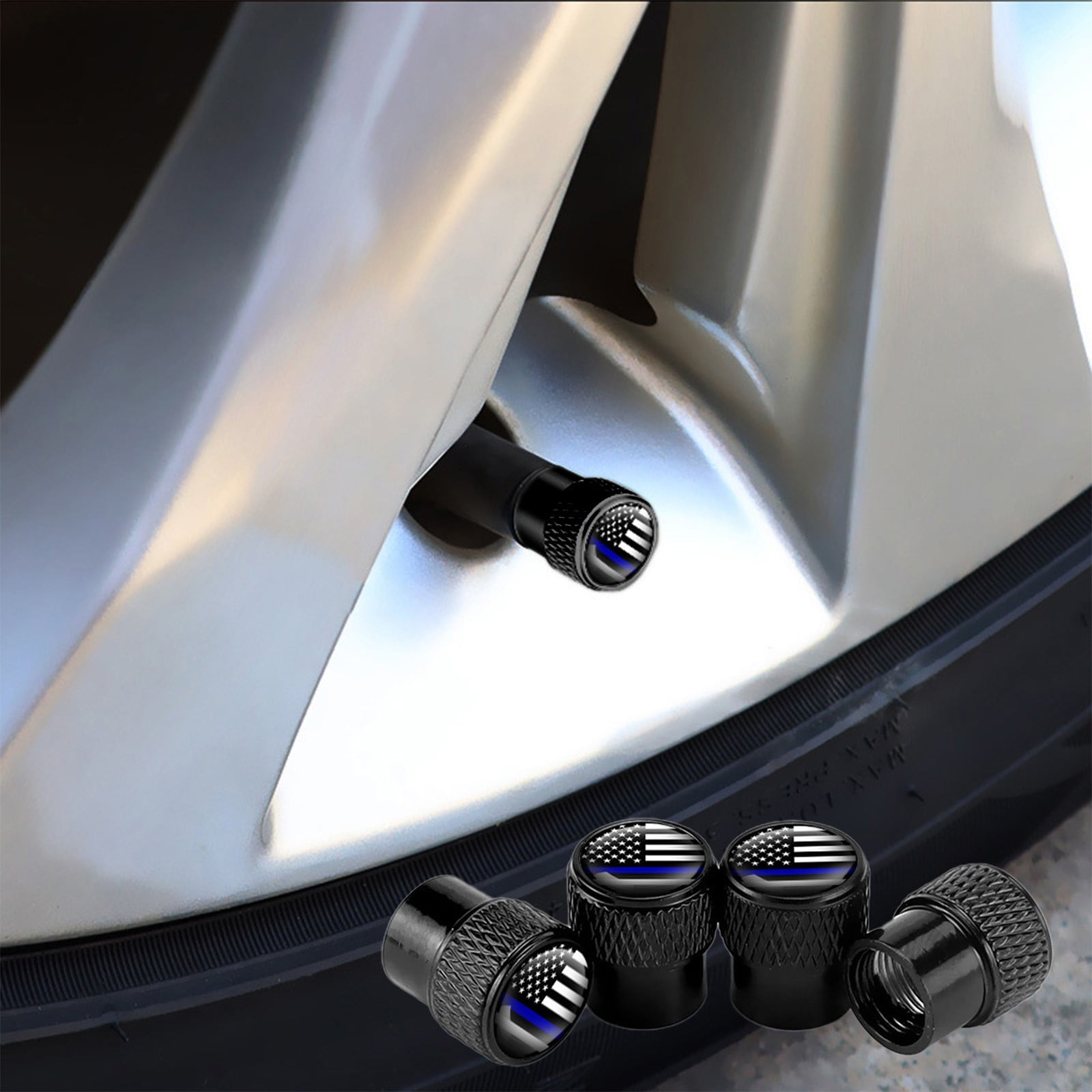 CxhicLuv Car Tire Valve Cover, Auto Wheel Decor Cap, Aluminum Alloy ...