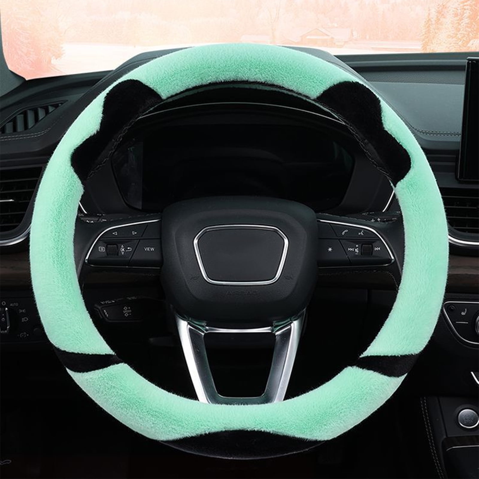 CxhicLuv Cat Ear Steering Cover, Lint Wheel Grip 15 Inch Cute, Warm ...