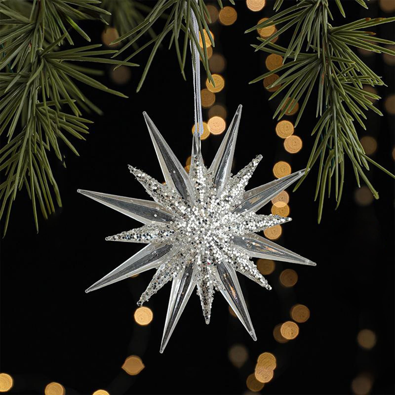CxhicLuv Christmas Crystal Acrylic Pendant, Clear Tree Hanging Ornament ...