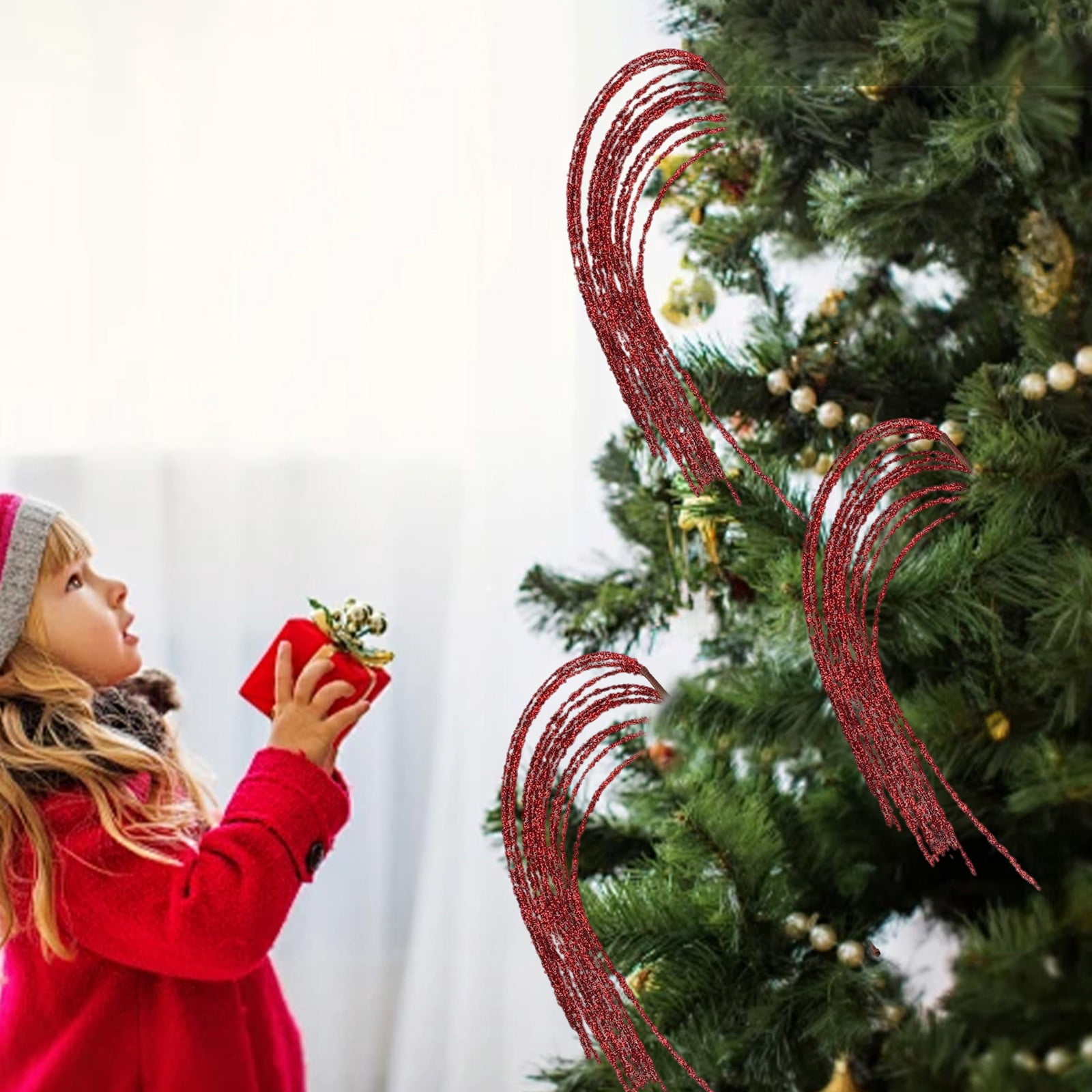 CxhicLuv Christmas Cuttings Decorations, Gold & Red DIY Tree Decoration ...