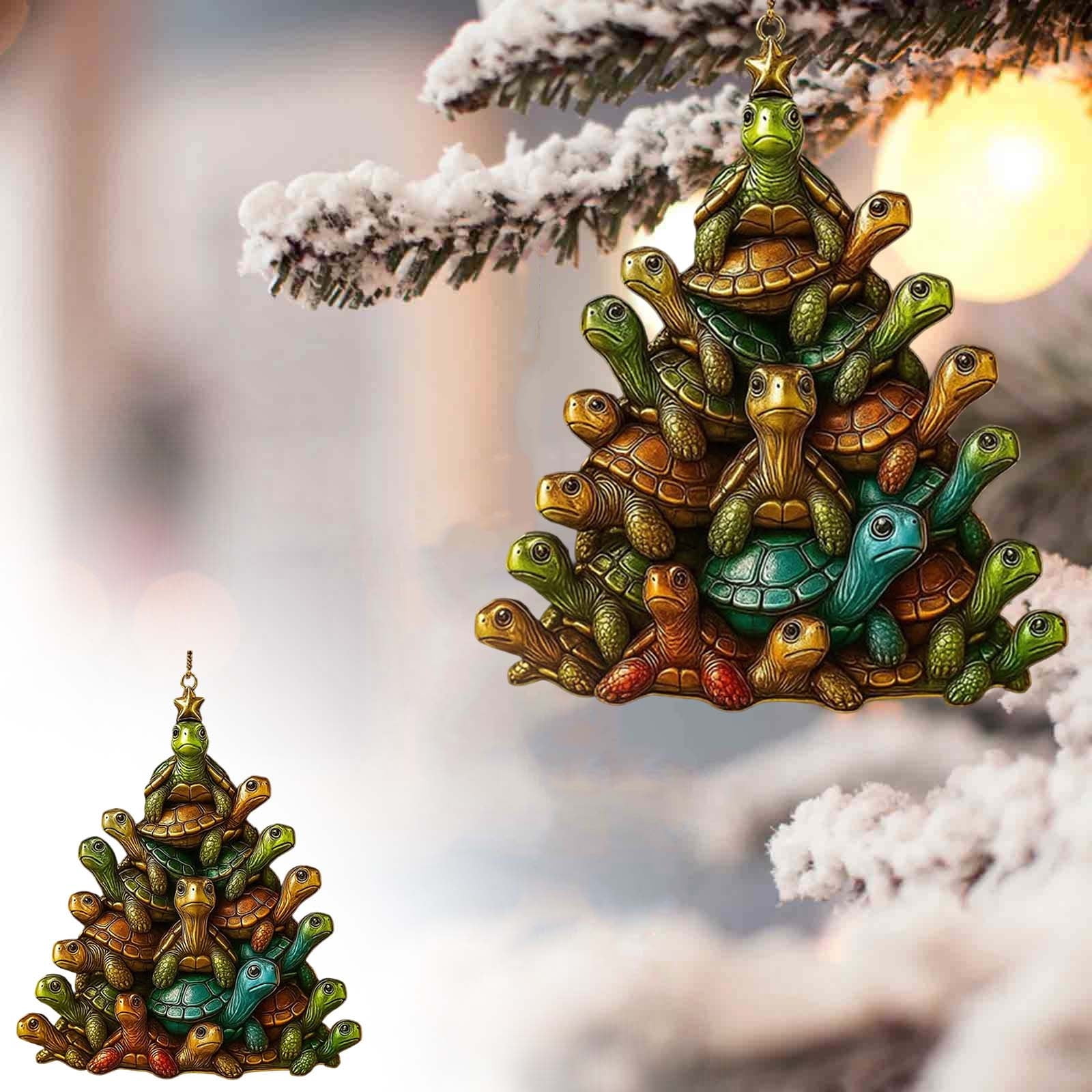 CxhicLuv Christmas Sea Turtle Ornament, Unique Handcrafted Holiday ...