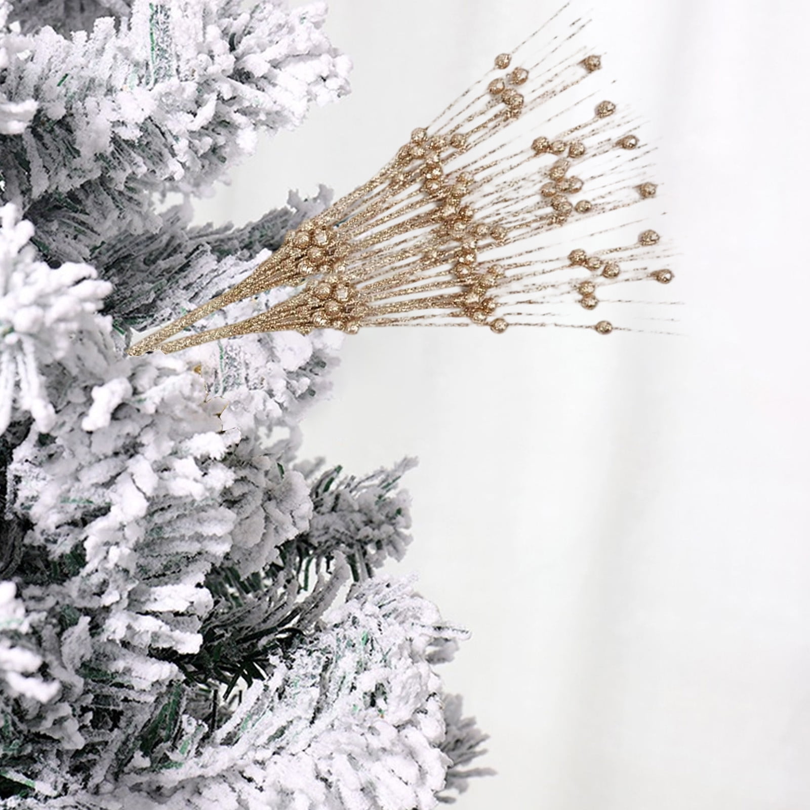 CxhicLuv Christmas Tree Cuttings, Red & Gold & Silver Plastic Branch ...