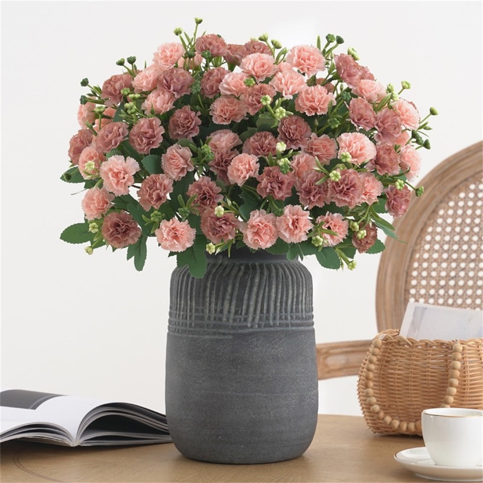 CxhicLuv Classic Silk Fake Flower Bouquet, Artificial for Weddings ...