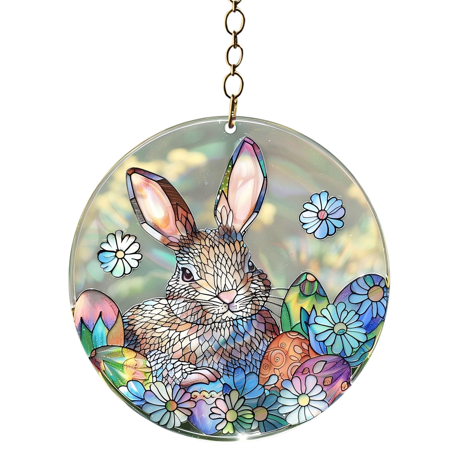 CxhicLuv Colorful Easter Bunny Suncatchers, Acrylic Window Decor ...