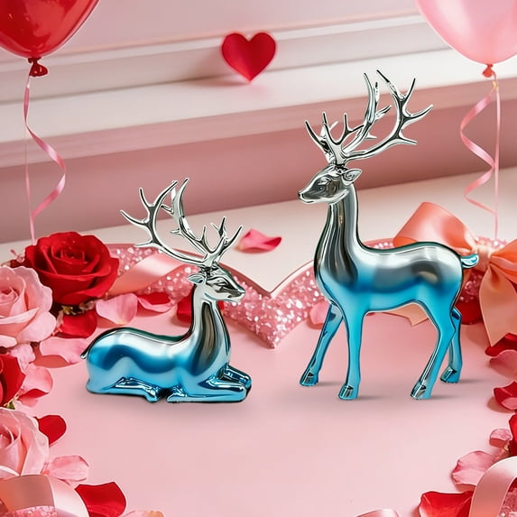 CxhicLuv Deer Figurine Home Décor, Romantic Couple Deer Ornaments for ...