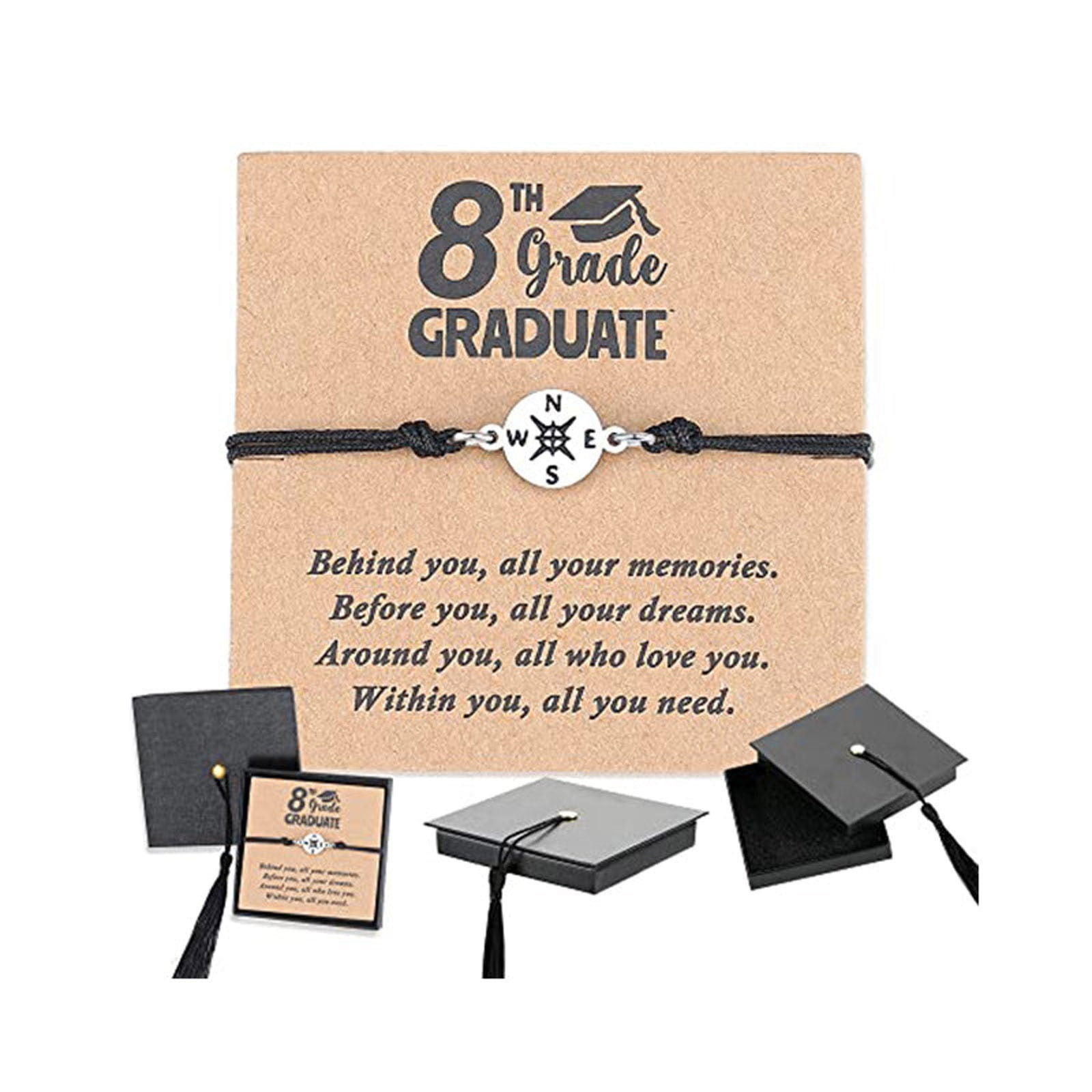 CxhicLuv Graduation Woven Bracelet, Unisex Gift Set with Hat Box ...