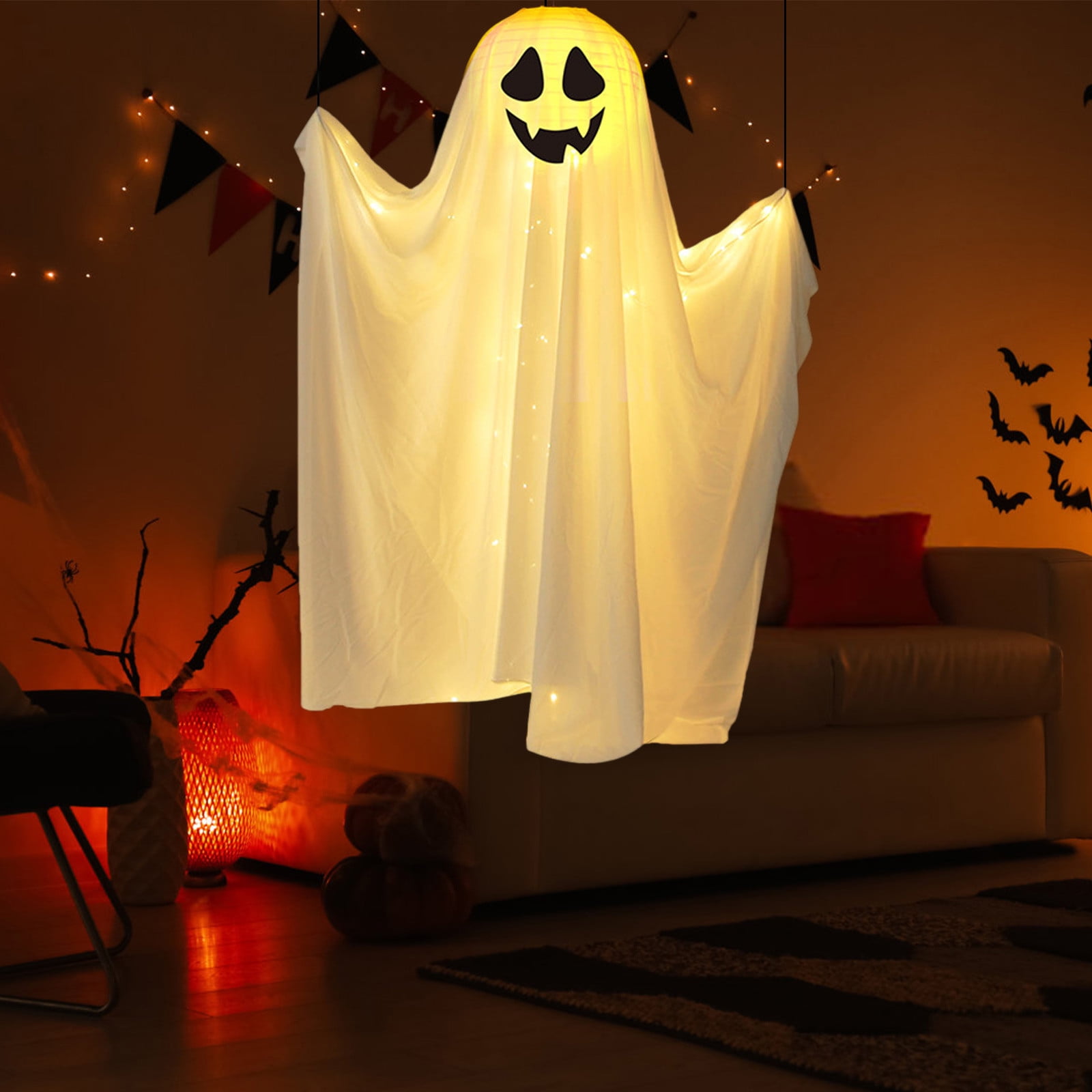 CxhicLuv Halloween Ghost Decorative Lights, 38.2x7.5 Inch, LED Lantern ...