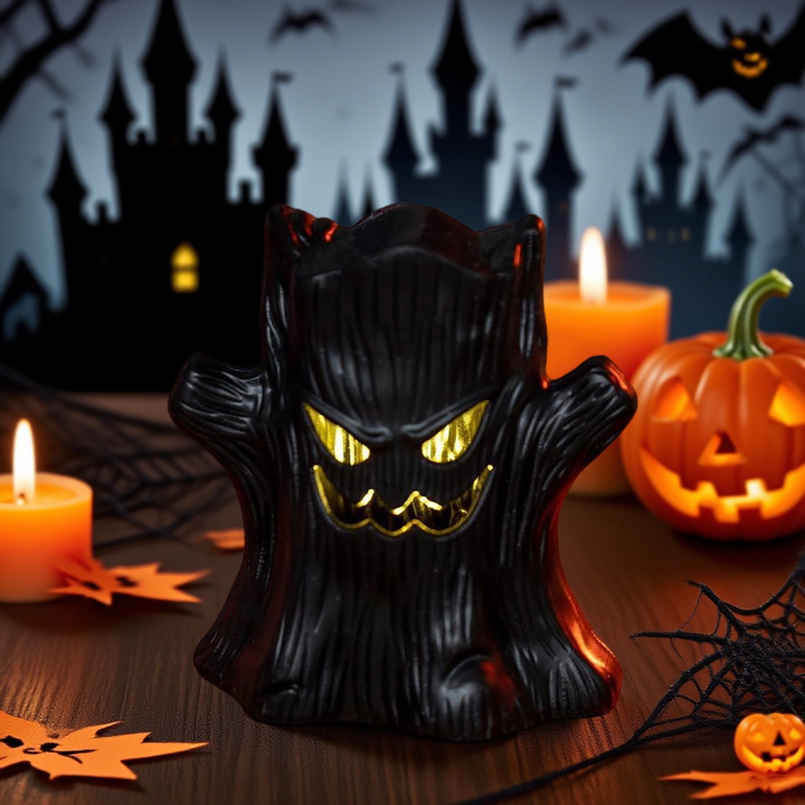 CxhicLuv Halloween Ghost Tree Candle Lights, Spooky Night Decorative ...