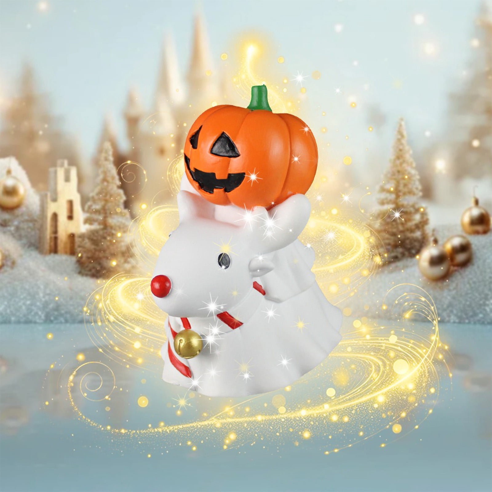 CxhicLuv Halloween Pumpkin Knight Statue, Decorative Spooky Resin ...