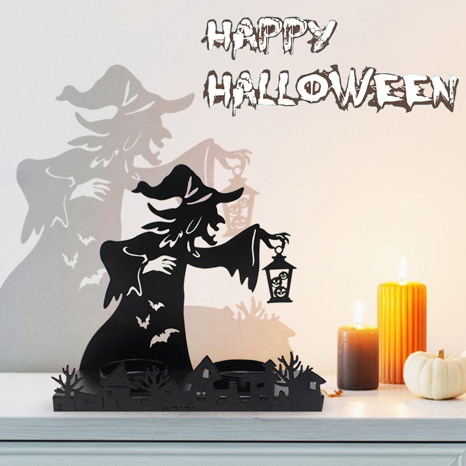 CxhicLuv Halloween Witch Lantern Candlestick, Iron Candle Holder for ...