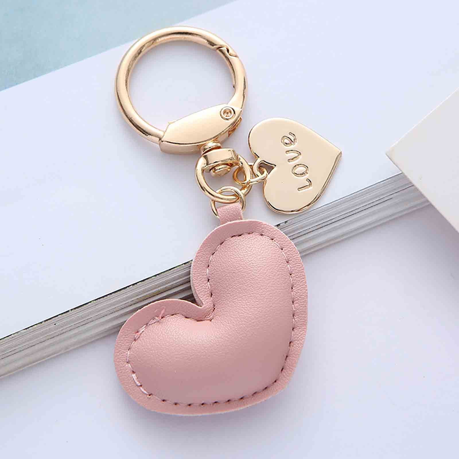 CxhicLuv Leather Heart Keychain, Alloy Pendant Accessory, Great for ...