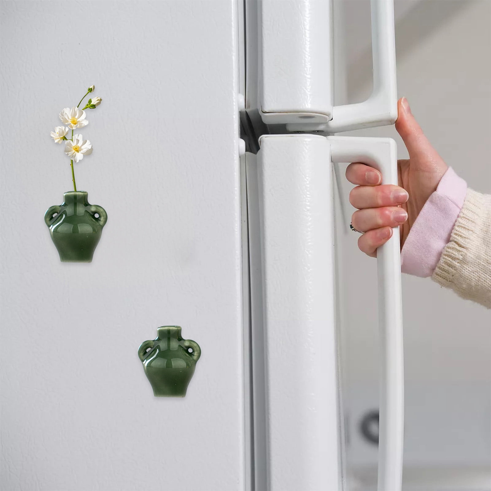 CxhicLuv Magnetic Ceramic Mini Vase for Refrigerator, Compact ...