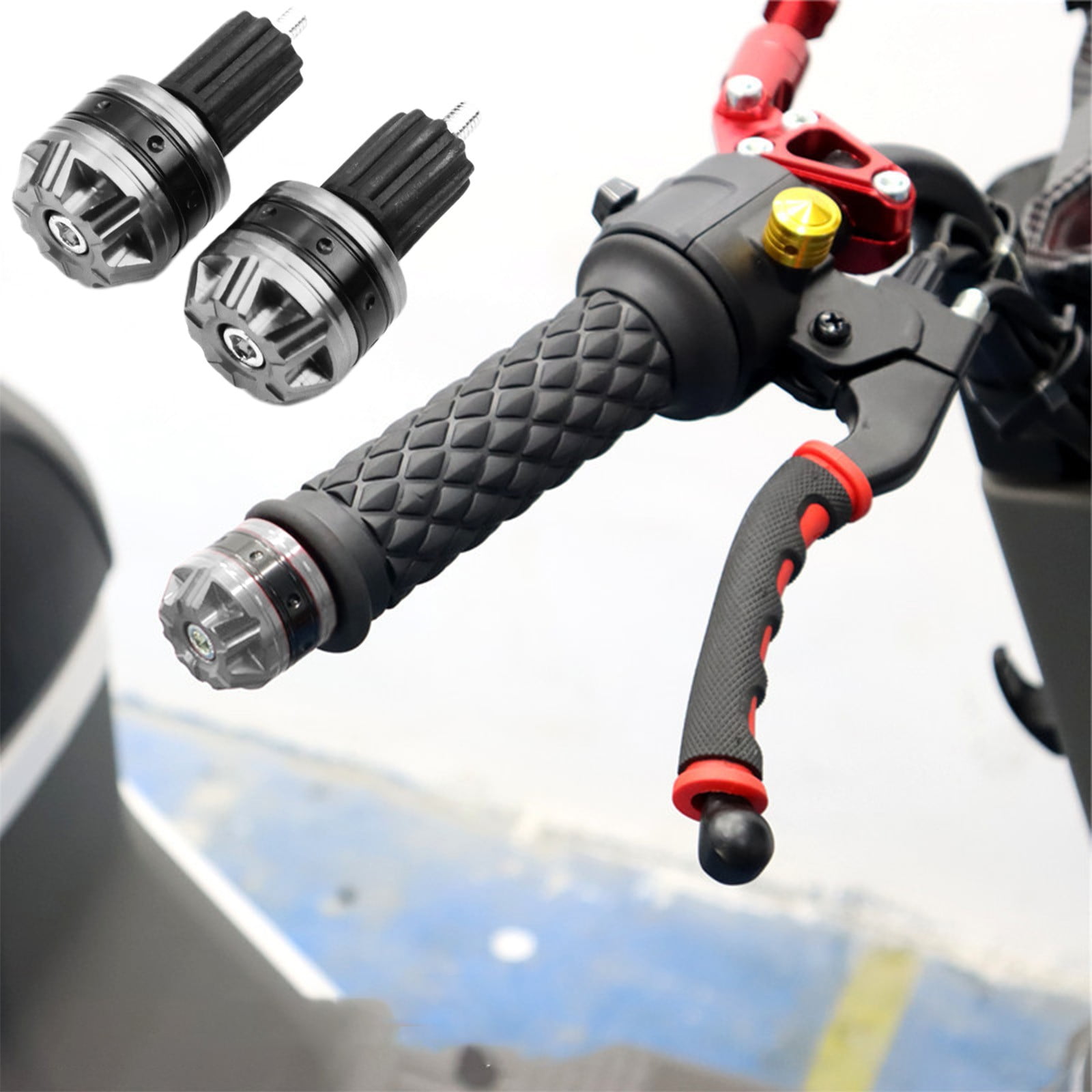 CxhicLuv Motorcycle Handle Plug, Bike Aluminum Grip Cap, Durable Rust ...