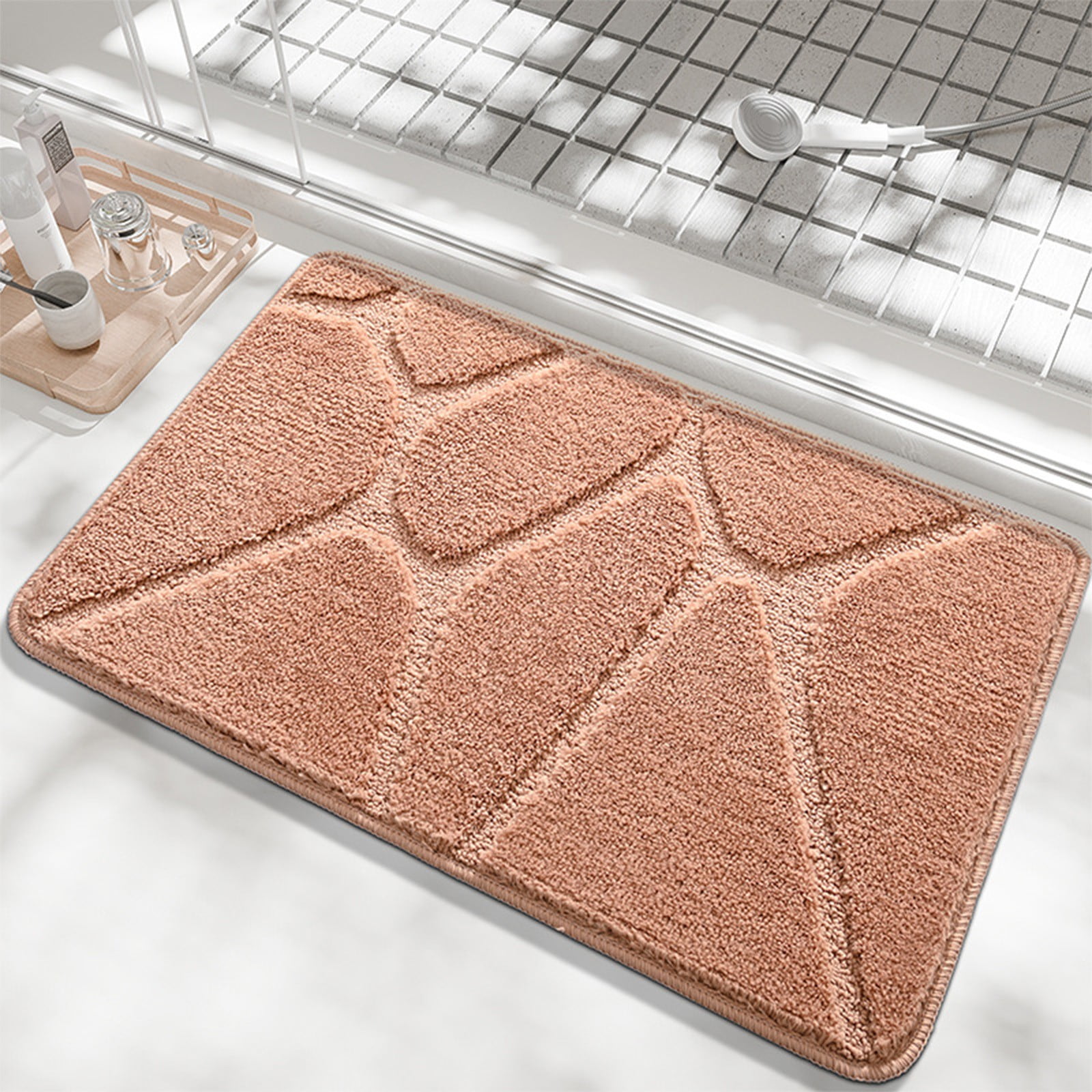 CxhicLuv Premium Non-Slip Absorbent Bathroom Floor Mat, Soft Polyester ...