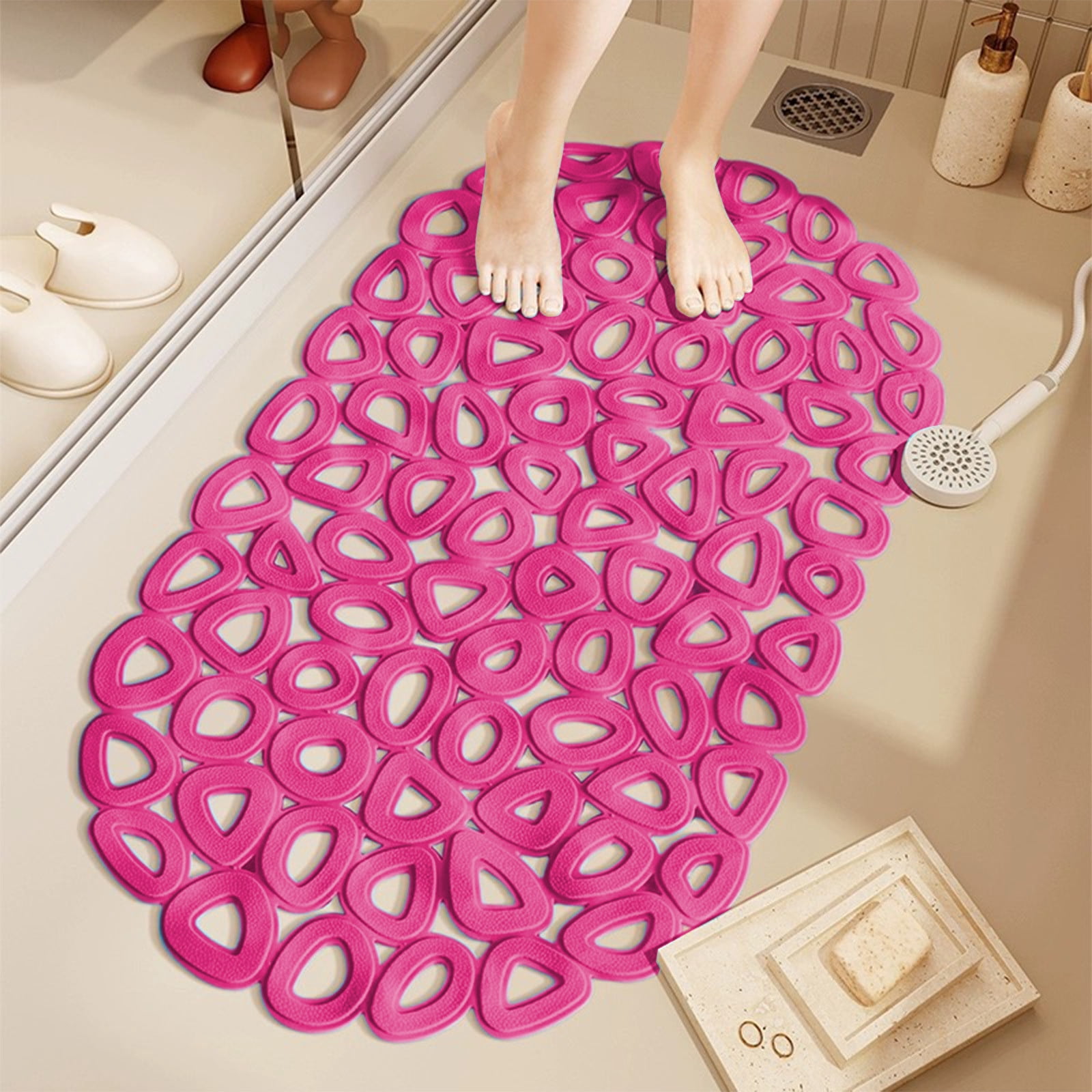 CxhicLuv Premium Non-Slip Bathtub Shower Mat with Strong Suction Cups ...