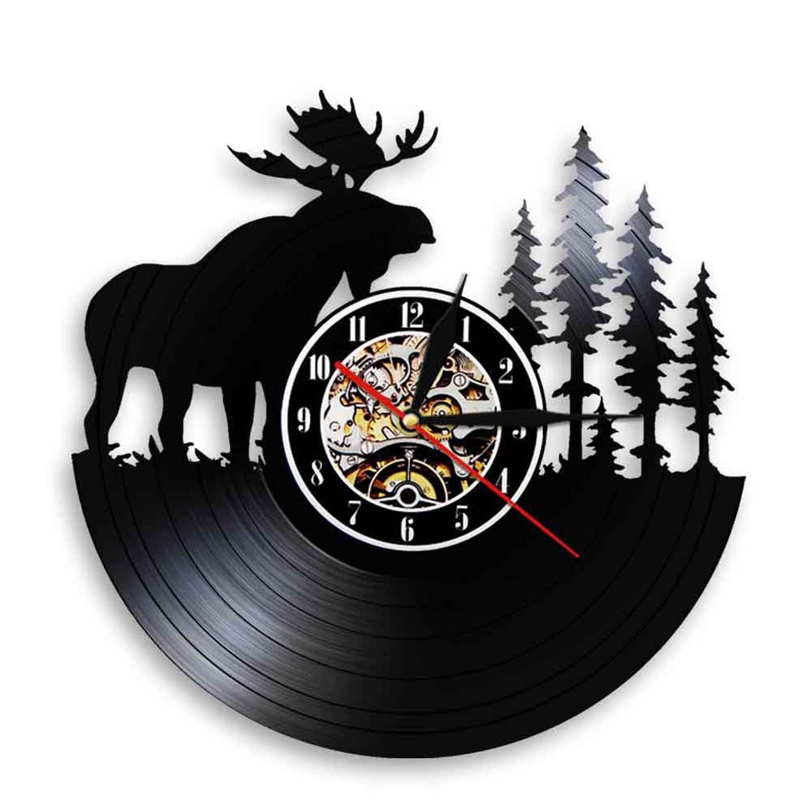 CxhicLuv Retro Vinyl Wall Clock, Decorative Vintage Record Clock, Quiet ...