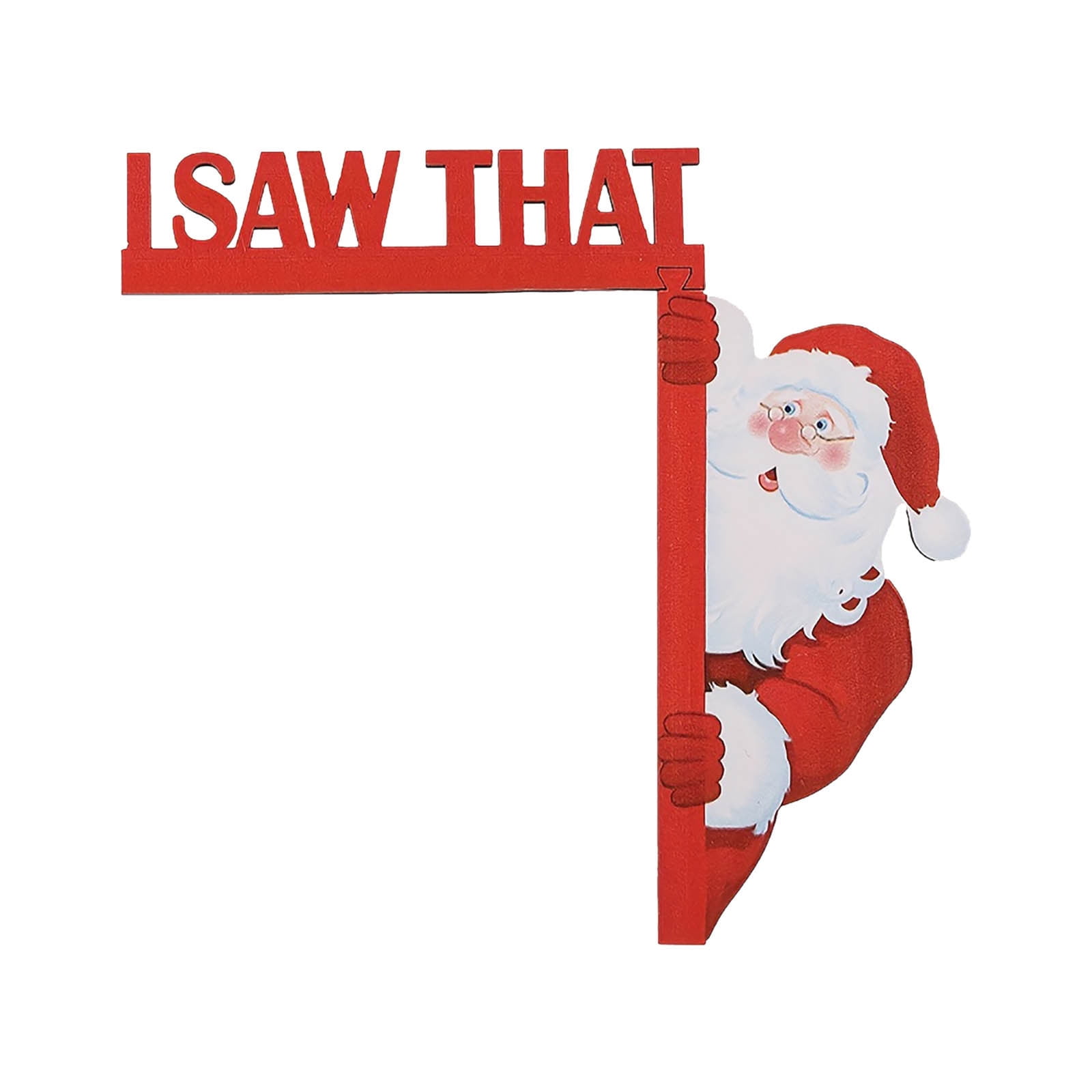 CxhicLuv Santa Claus Wooden Door Frame Decoration, "I Saw That" Holiday ...