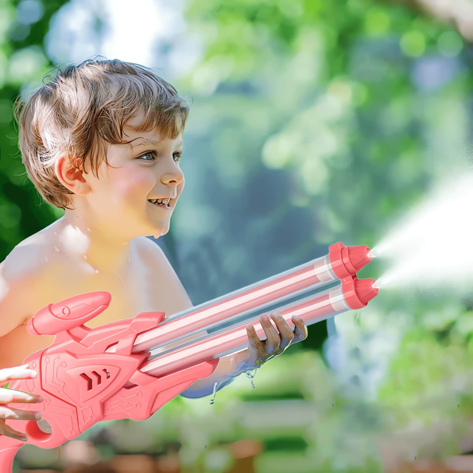CxhicLuv Sci-fi Style Water Spray Toy, 16.9×5.5×1.4 Inch, Pull-to-fill ...