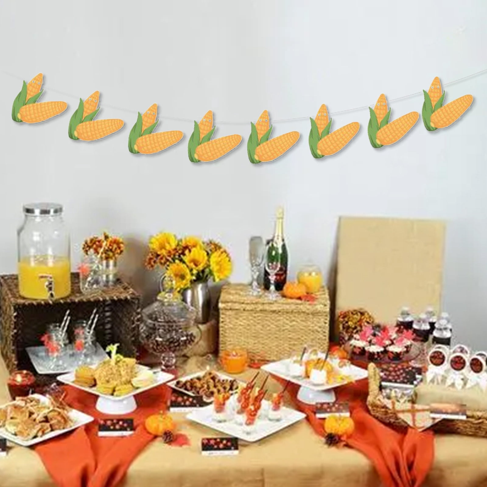 CxhicLuv Thanksgiving Flag Banners, Corn Turkey Pull Flags, Autumn ...