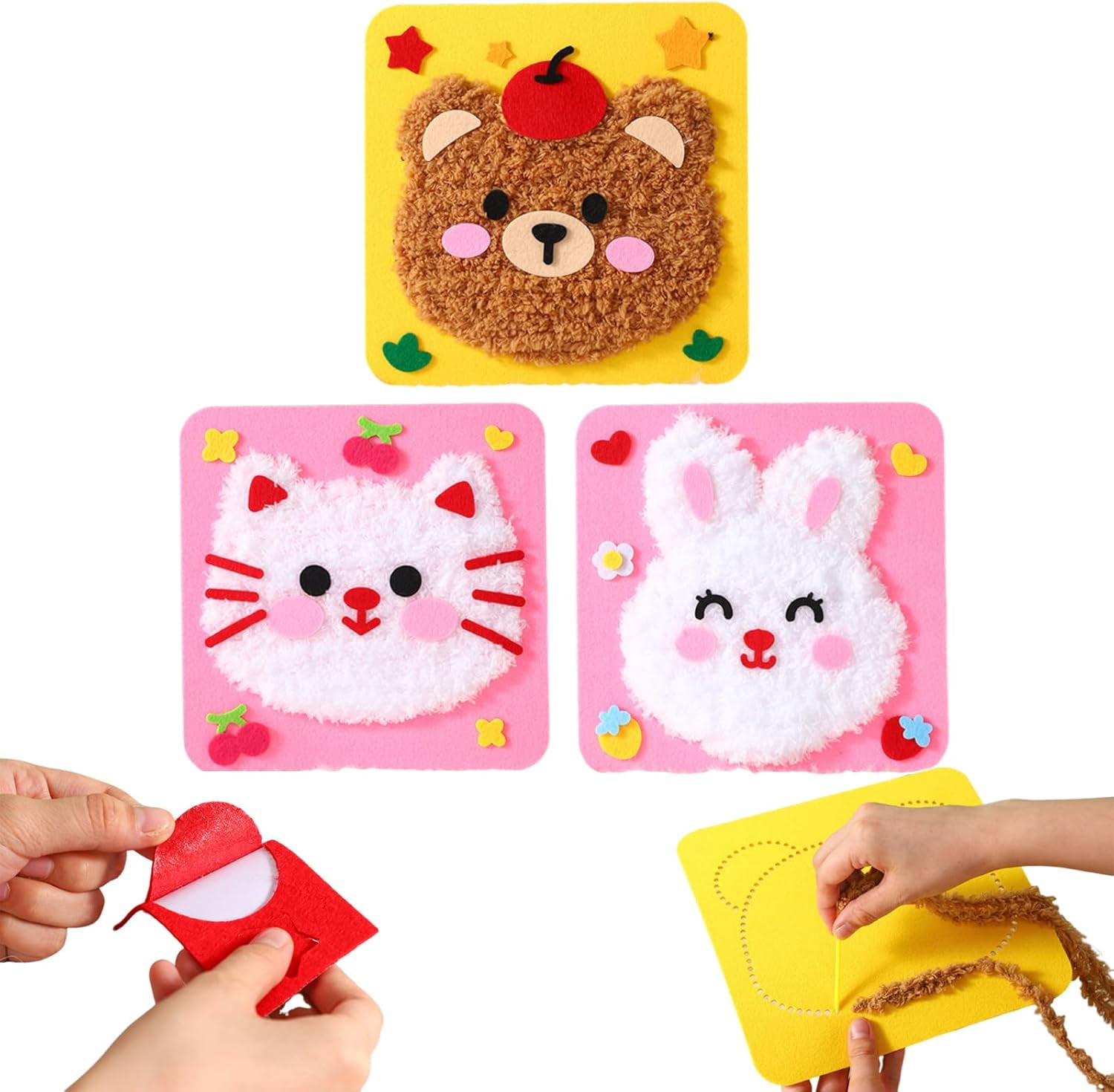 Cxyrna DIY Embroidery Doll Set, Cartoon Animal Sewing Craft Kit ...